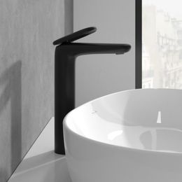 Villeroy & Boch Villeroy und Boch Antao Zweiloch-Waschtischarmatur TVW111005000K5 erh&ouml;ht, mit Push-Open-Ablaufgarnitur, matt black