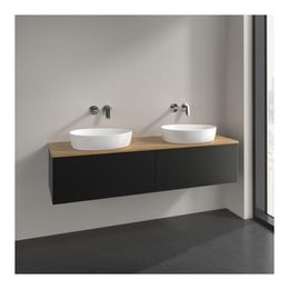 Villeroy & Boch Villeroy und Boch Antao Waschtisch-Unterschrank L39011PD 160x36x50cm, Waschbeckenplattenfarbe honey oak, black matt lacquer, Mit Beleuchtung