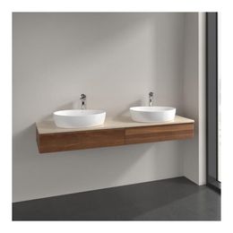 Villeroy & Boch Villeroy und Boch Antao Waschtisch-Unterschrank K17153HM 160x19x50cm, Hahnlochbohrung, Waschbeckenplattenfarbe botticino, warm walnut