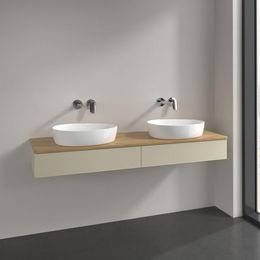 Villeroy & Boch Villeroy und Boch Antao Waschtisch-Unterschrank K17111HJ 160x19x50cm, Waschbeckenplattenfarbe honey oak, silk grey matt lacquer