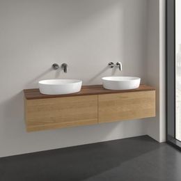 Villeroy & Boch Villeroy und Boch Antao Waschtisch-Unterschrank L39112HN 160x36x50cm, Waschbeckenplattenfarbe warm walnut, honey oak, Mit Beleuchtung