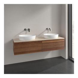 Villeroy & Boch Villeroy und Boch Antao Waschtisch-Unterschrank L39013HM 160x36x50cm, Waschbeckenplattenfarbe botticino, warm walnut, Mit Beleuchtung