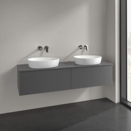 Villeroy & Boch Villeroy und Boch Antao Waschtisch-Unterschrank K39110GK 160x36x50cm, Waschbeckenplattenfarbe Lack, anthracite matt lacquer