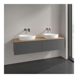 Villeroy & Boch Villeroy und Boch Antao Waschtisch-Unterschrank L39011GK 160x36x50cm, Waschbeckenplattenfarbe honey oak, anthracite matt lacquer, Mit Beleuchtung