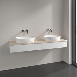Villeroy & Boch Villeroy und Boch Antao Waschtisch-Unterschrank L17113GF 160x19x50cm, Waschbeckenplattenfarbe botticino, glossy white lacquer, Mit Beleuchtung