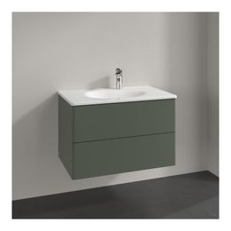 Villeroy & Boch Villeroy und Boch Antao Waschtisch-Unterschrank L04000HL 78,8x50,4x49,6cm, ohne Frontstruktur, leaf green matt lacquer, Mit Beleuchtung