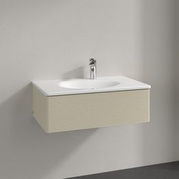 Villeroy & Boch Villeroy und Boch Antao Waschtisch-Unterschrank K01100HJ 78,8x25,6x49,6cm, mit Frontstruktur, silk grey matt lacquer