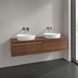 Villeroy & Boch Villeroy und Boch Antao Waschtisch-Unterschrank L39112HM 160x36x50cm, Waschbeckenplattenfarbe warm walnut, warm walnut, Mit Beleuchtung