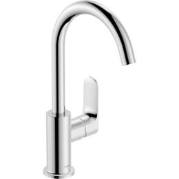 Hansgrohe Rebris S 210 Waschtischarmatur 72536000 EcoSmart, mit Zugstangen-Ablaufgarnitur und Schwenkauslauf, chrom
