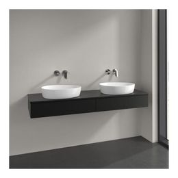 Villeroy & Boch Villeroy und Boch Antao Waschtisch-Unterschrank L17010PD 160x19x50cm, Waschbeckenplattenfarbe Lack, black matt lacquer, Mit Beleuchtung