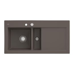 Villeroy & Boch Villeroy und Boch Subway 60 Einbausp&uuml;le 677002TR links, mit Ablaufgarnitur, Excenterbet&auml;tigung, 1000 x 510 mm, timber CeramicPlus
