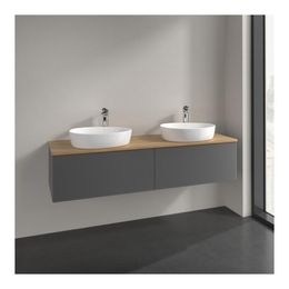 Villeroy & Boch Villeroy und Boch Antao Waschtisch-Unterschrank K39151GK 160x36x50cm, Hahnlochbohrung, Waschbeckenplattenfarbe honey oak, anthracite matt lacquer