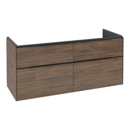 Villeroy & Boch Villeroy und Boch Subway 3.0 Waschtisch-Unterschrank C60201VH 127,2x57,6x47,8cm, ohne LED/Griff Volcano black, arizona oak