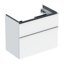 Geberit iCon Waschtisch-Unterschrank 502308012 74x61,5x41,6cm, 2 Schubladen, wei&szlig; hochgl&auml;nzend, Griff glanzverchromt
