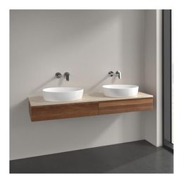 Villeroy & Boch Villeroy und Boch Antao Waschtisch-Unterschrank L17013HM 160x19x50cm, Waschbeckenplattenfarbe botticino, warm walnut, Mit Beleuchtung