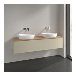 Villeroy & Boch Villeroy und Boch Antao Waschtisch-Unterschrank L39011HJ 160x36x50cm, Waschbeckenplattenfarbe honey oak, silk grey matt lacquer, Mit Beleuchtung