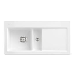 Villeroy & Boch Villeroy und Boch Subway 60 Einbauspüle 677001KG links, mit Ablaufgarnitur, Handbetätigung, 1000 x 510 mm, snow white CeramicPlus