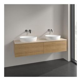 Villeroy & Boch Villeroy und Boch Antao Waschtisch-Unterschrank L39113HN 160x36x50cm, Waschbeckenplattenfarbe botticino, honey oak, Mit Beleuchtung