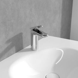 Villeroy & Boch Villeroy und Boch Antao Waschtischarmatur TVW11100300061 mit Push-Open-Ablaufgarnitur, chrom