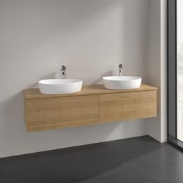 Villeroy & Boch Villeroy und Boch Antao Waschtisch-Unterschrank K39151HN 160x36x50cm, Hahnlochbohrung, Waschbeckenplattenfarbe honey oak, honey oak