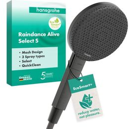 Hansgrohe Raindance Alive Select S 24512340 wassersparend+, 125 mm Duschkopf, 3 Strahlarten, brushed black chrome