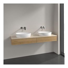 Villeroy & Boch Villeroy und Boch Antao Waschtisch-Unterschrank L17013HN 160x19x50cm, Waschbeckenplattenfarbe botticino, honey oak, Mit Beleuchtung