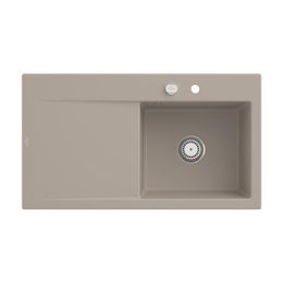 Villeroy & Boch Villeroy und Boch Subway Style 50 Einbausp&uuml;le 335102AM rechts, mit Ablaufgarnitur, Excenterbet&auml;tigung, 900 x 510 mm, almond CeramicPlus