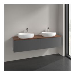 Villeroy & Boch Villeroy und Boch Antao Waschtisch-Unterschrank K39152GK 160x36x50cm, Hahnlochbohrung, Waschbeckenplattenfarbe warm walnut, anthracite matt lacquer