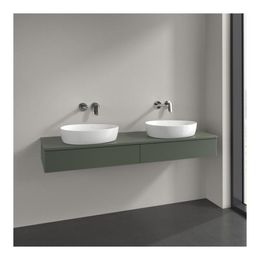 Villeroy & Boch Villeroy und Boch Antao Waschtisch-Unterschrank L17110HL 160x19x50cm, Waschbeckenplattenfarbe Lack, leaf green matt lacquer, Mit Beleuchtung