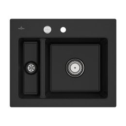 Villeroy & Boch Villeroy und Boch Subway 60 XM Einbausp&uuml;le 678002J0 mit Ablaufgarnitur, Excenterbet&auml;tigung, 620 x 510 mm, chromite CeramicPlus