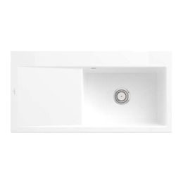 Villeroy & Boch Villeroy und Boch Subway Style 60 Einbauspüle 336101R1 Becken rechts, Ablaufgarnitur mit Handbetätigung, 1000 x 510 mm, weiß
