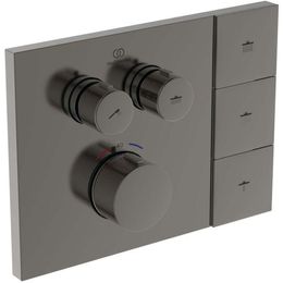 Ideal Standard CeraTherm Navigo Solos Fertigmontageset A7894A5 eckig, f&uuml;r Unterputz-Brausethermostat, magnetic grey