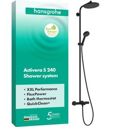 Hansgrohe Activera S Duschsystem 240 28871670 1 Strahlart wassersparend mit Wannenthermostat Ecostat Fine, mit Wannenthermostat Ecostat Fine, schwarz matt