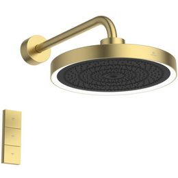 Ideal Standard Solos Regenbrause A7890A2 3-Funktion, mit Wandanschluss, mit LED-Lichtring, brushed gold