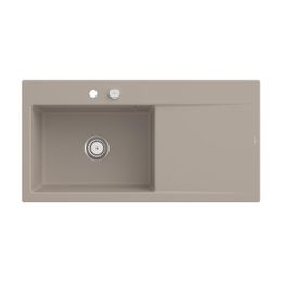 Villeroy & Boch Villeroy und Boch Subway Style 60 Einbausp&uuml;le 336202AM Becken links, Ablaufgarnitur mit Excenterbet&auml;tigung, 1000 x 510 mm, Almond