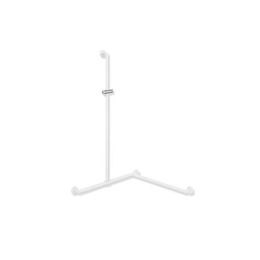 HEWI System 900 Duschhandlauf 900.35.33660WD 1250 x 765 x 965 mm, pulverbeschichtet wei&szlig; tiefmatt/chrom, Ausf&uuml;hrung rechts