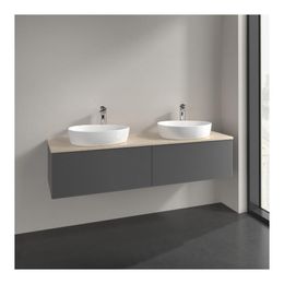 Villeroy & Boch Villeroy und Boch Antao Waschtisch-Unterschrank K39153GK 160x36x50cm, Hahnlochbohrung, Waschbeckenplattenfarbe botticino, anthracite matt lacquer