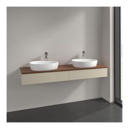 Villeroy & Boch Villeroy und Boch Antao Waschtisch-Unterschrank K17052HJ 160x19x50cm, Hahnlochbohrung, Waschbeckenplattenfarbe warm walnut, silk grey matt lacquer