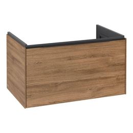 Villeroy & Boch Villeroy und Boch Subway 3.0 Waschtisch-Unterschrank C57301RH 77,2x42,9x47,8cm, ohne LED/Griff Volcano black, kansas oak