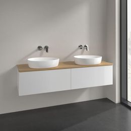 Villeroy & Boch Villeroy und Boch Antao Waschtisch-Unterschrank K39011GF 160x36x50cm, Waschbeckenplattenfarbe honey oak, glossy white lacquer