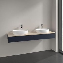 Villeroy & Boch Villeroy und Boch Antao Waschtisch-Unterschrank K17053HG 160x19x50cm, Hahnlochbohrung, Waschbeckenplattenfarbe botticino, midnight blue matt lacquer