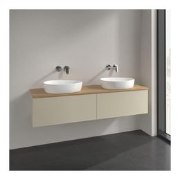 Villeroy & Boch Villeroy und Boch Antao Waschtisch-Unterschrank L39111HJ 160x36x50cm, Waschbeckenplattenfarbe honey oak, silk grey matt lacquer, Mit Beleuchtung
