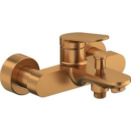 Duravit Wave Wannenarmatur WA5230000004 Aufputz, Umsteller mit automatischer R&uuml;ckstellung, Bronze geb&uuml;rstet