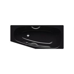 Kaldewei Mini star Badewanne links 224930003701 157x75/50cm, Antislip Perl-Effekt, schwarz
