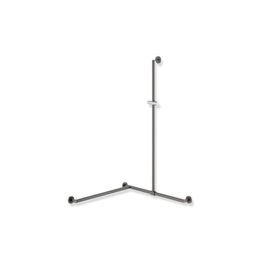 HEWI System 900 Duschhandlauf 900.35.33360DD 1250 x 765 x 765 mm, pulverbeschichtet dunkelgrau tiefmatt/chrom, Ausf&uuml;hrung links
