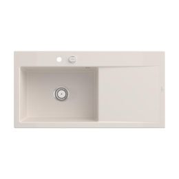 Villeroy & Boch Villeroy und Boch Subway Style 60 Einbausp&uuml;le 336202KR Becken links, Ablaufgarnitur mit Excenterbet&auml;tigung, 1000 x 510 mm, Crema
