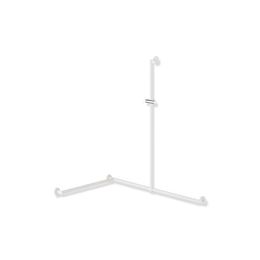 HEWI System 900 Duschhandlauf 900.35.33560WD 1250 x 1185 x 765 mm, pulverbeschichtet wei&szlig; tiefmatt/chrom, Ausf&uuml;hrung links