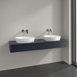 Villeroy & Boch Villeroy und Boch Antao Waschtisch-Unterschrank K17150HG 160x19x50cm, Hahnlochbohrung, Waschbeckenplattenfarbe Lack, midnight blue matt lacquer