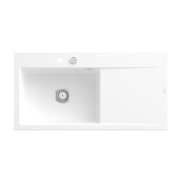 Villeroy & Boch Villeroy und Boch Subway Style 60 Einbausp&uuml;le 336202RW Becken links, Ablaufgarnitur mit Excenterbet&auml;tigung, 1000 x 510 mm, Stone White