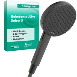 Hansgrohe Raindance Alive Select S 24500340 125mm Duschkopf, 3 Strahlarten, brushed black chrome